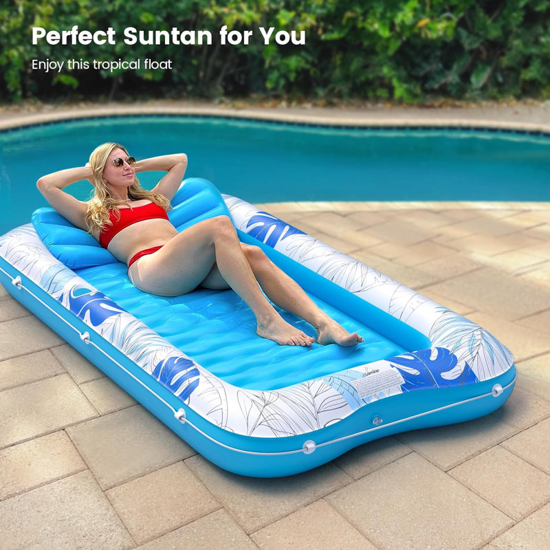 Utibia Pool Floats Adult - Inflatable Tanning Pool Water Filled - 4 in 1 Suntan Tub Lounge Raft ...